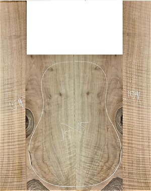 French Walnut Fiddleback figure Guitar Back & Sides Sets