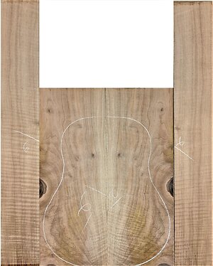 French Walnut Fiddleback figure Guitar Back & Sides Sets